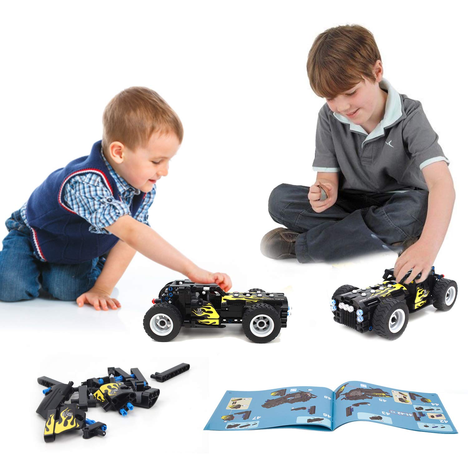 STEM Building Toys Kit, Snap Together Pull Back Car for Kids, Off-Road for 6, 7,8 and 9＋Year Old Boys and Girls(177pcs)