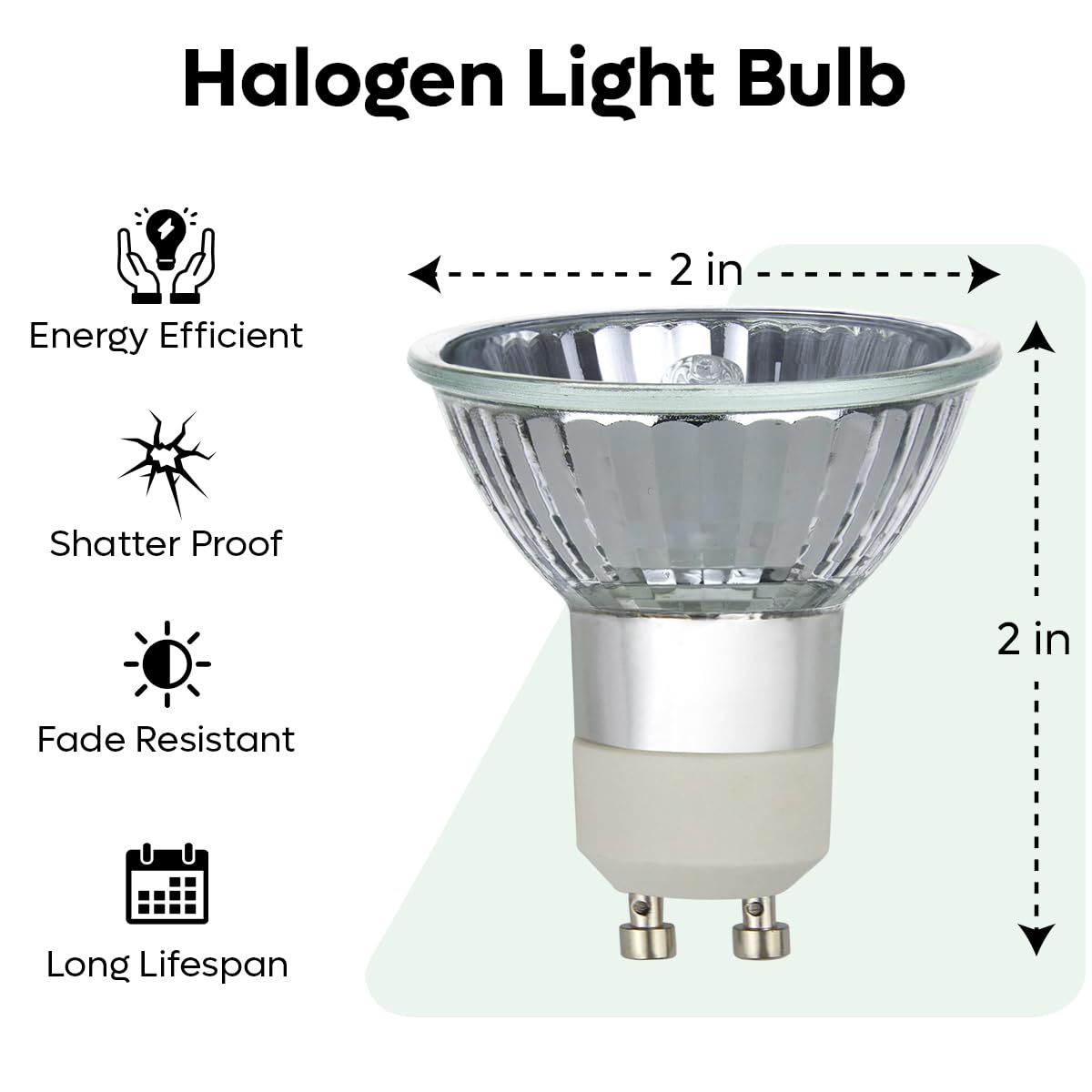 Sterl Lighting GU10 Halogen 50W Bulbs Bi-Pin Base for Track and Recessed Lightning - MR16 Gu10 Bulb, 120V, 2700K Soft and Warm White Dimmable Lightbulbs, 540Lm, Clear, Long Lasting 2 Pin Base, 10 Pack
