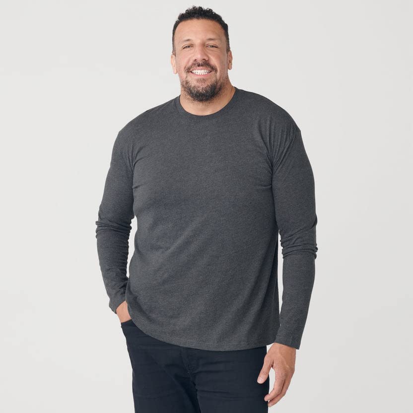 True Classic Long Sleeve Shirts for Men, Premium Fitted Crew Neck T-Shirts and Gifts for Men. Black