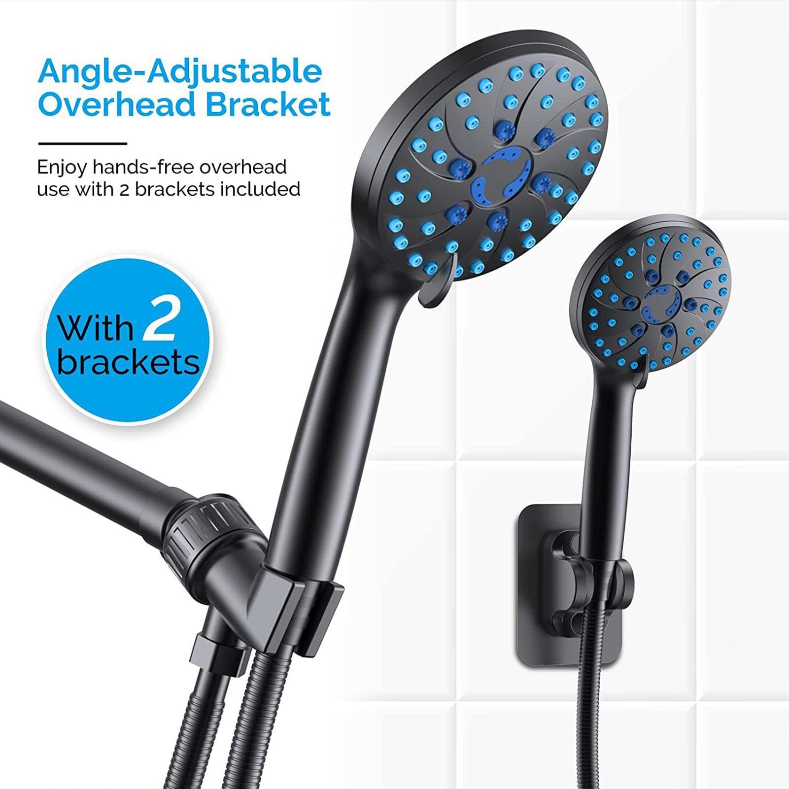 Shower Head, ABS Multifunctional Bathroom Showerheads, High Pressure Hand Held Showerhead, Stainless Steel Hose Showerhead Kit, Adjustable Replacement For Bathroom Shower