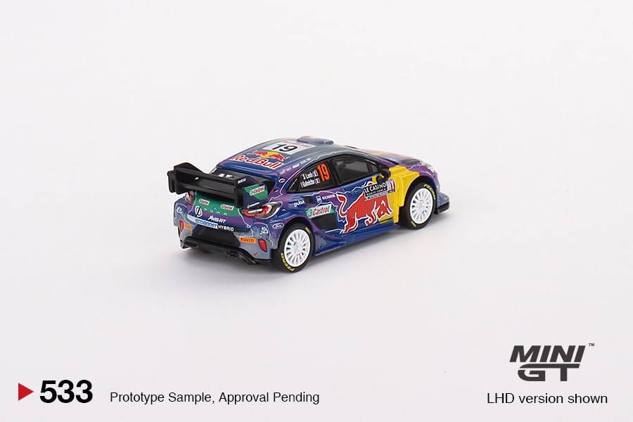 True Scale Miniatures Model Car Compatible with Ford Puma Rally1#19 M-Sport Ford WRT 2022 Rally Montecarlo Winner Limited Edition 1/64 Diecast Model Car MGT00533