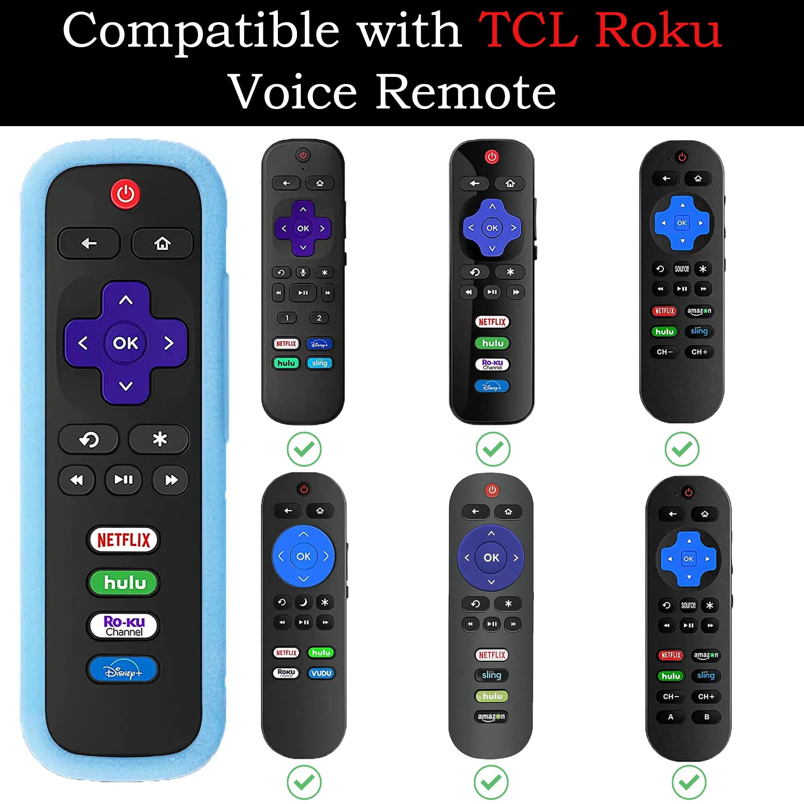 Silicone Protective Controller Sleeve for Roku | TCL Hisense Roku Remote Case Universal for Onn Roku TV Remote Cover with Tracker,Glow in The Dark