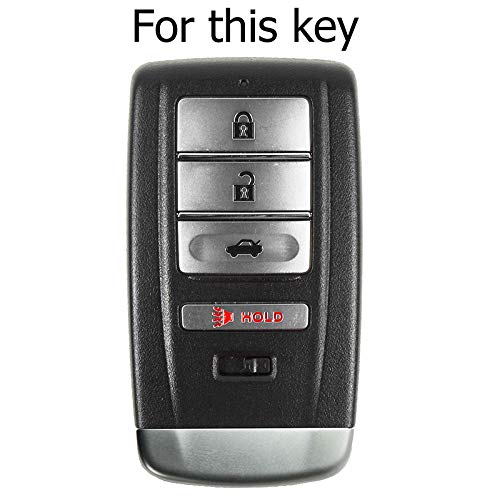 Silicone Remote Key Case Fob Shell Cover Skin Holder 4 Button Fits For Acura MDX RDX RLX ILX TLX 2016-2019