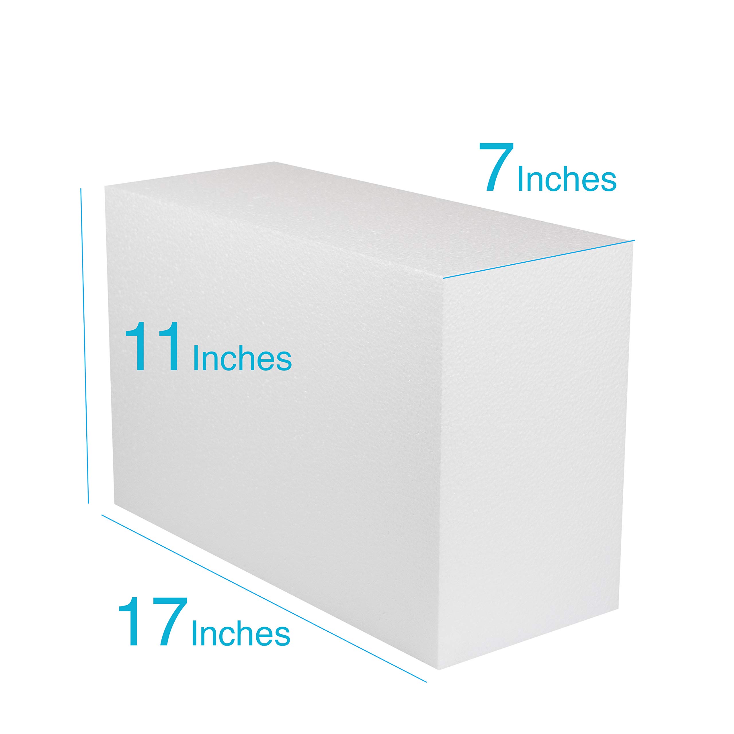 Silverlake Large Craft Foam Block - 11x17x7 EPS Polystyrene Blocks for Crafting, Modeling, Art Projects and Floral Arrangements Sculpting DIY School & Home