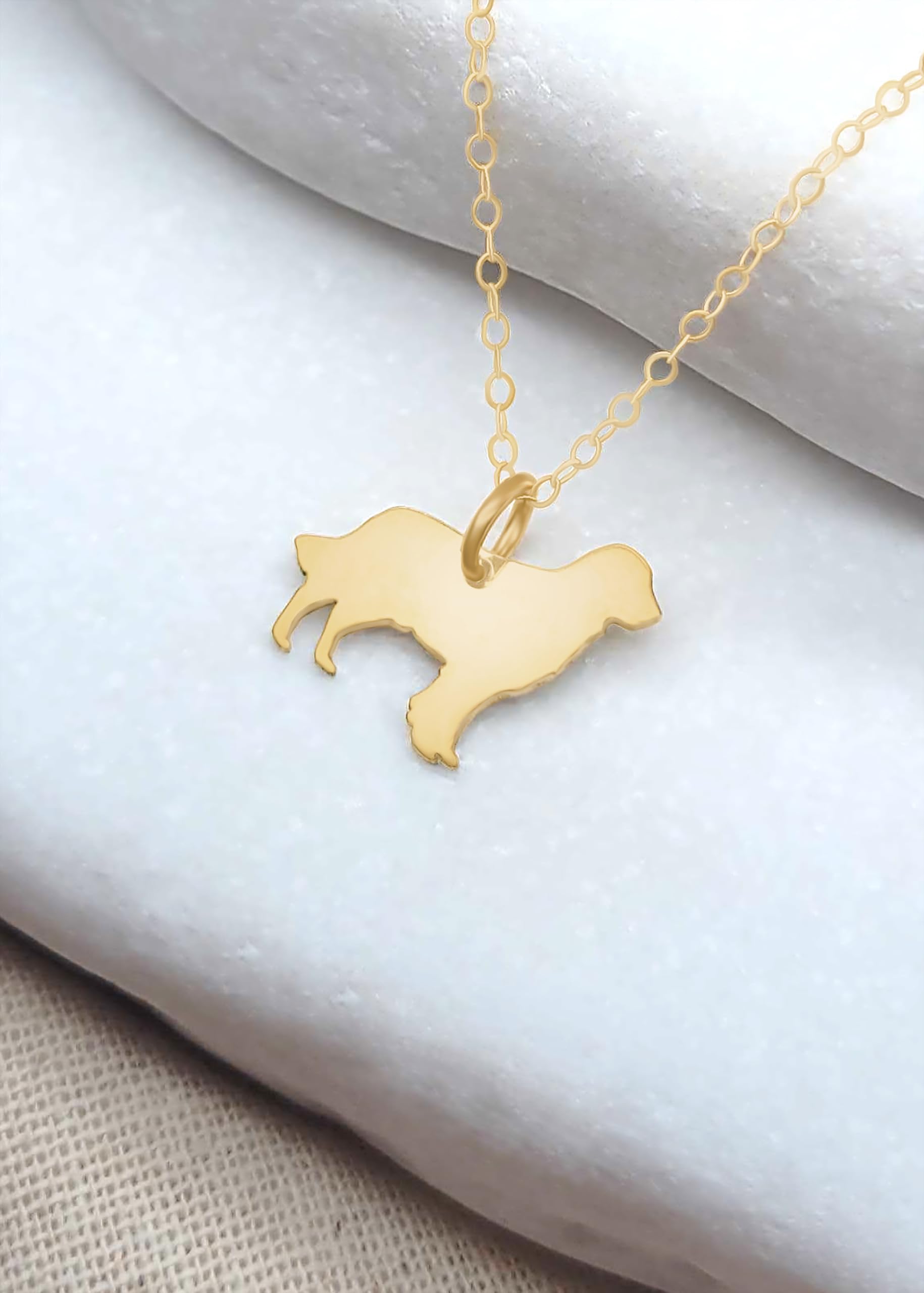 Sterling Silver 14k Gold/Rose Gold Necklace, Rottweiler, Great Dane, Pitbull, Border Collie, German Shepherd, Australian Shepherd, Doberman, Cocker Spaniel, Sterling Silver, No Gemstone