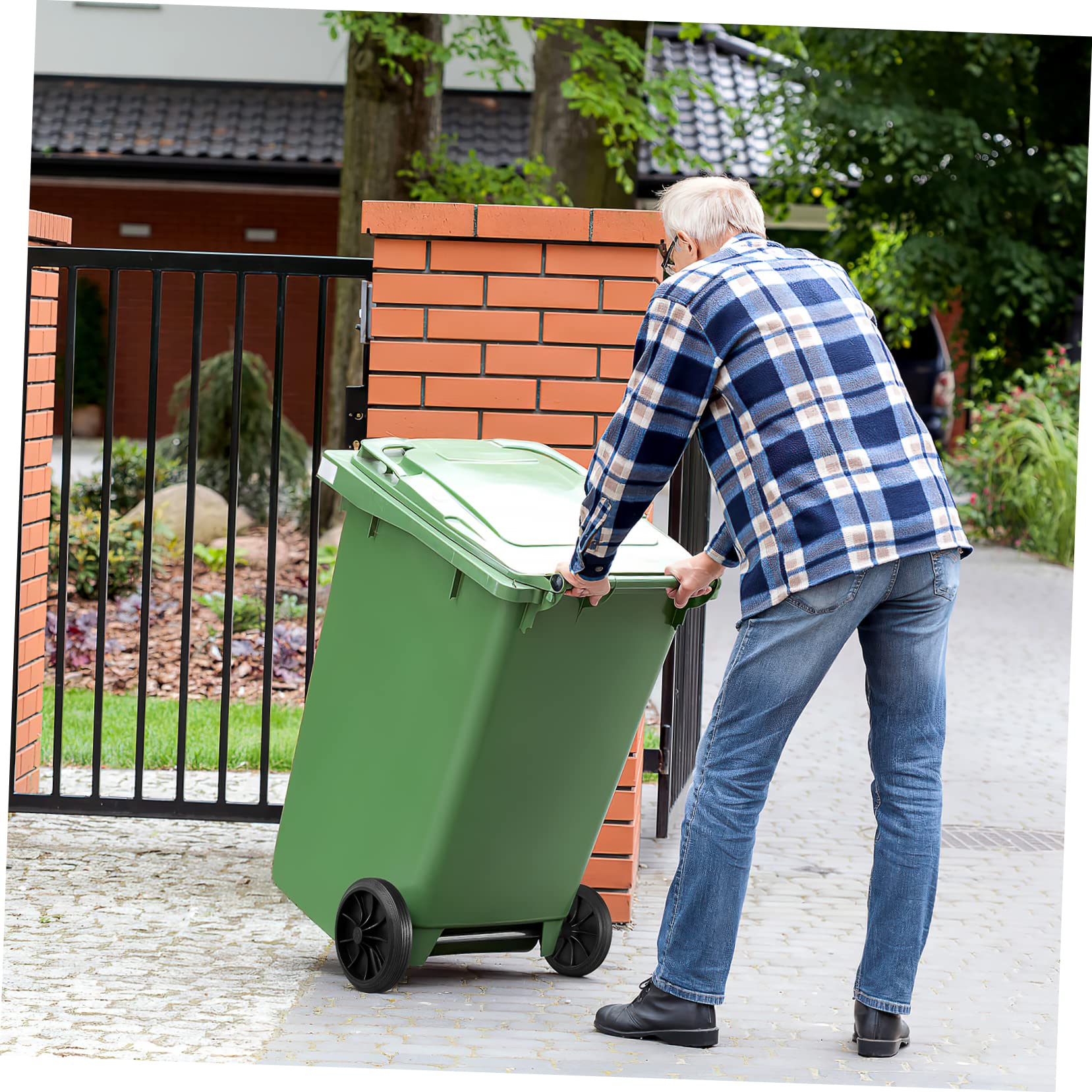 STOBAZA 1 Set Trash Can Spare Parts Dolly Tires Furniture Wheels Dolly Cart Plastic Wheels Replacement for Trash Can Garbage Can Waste Container Dollies Pulley To Rotate Base