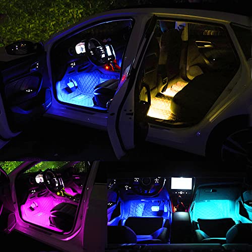 Under Cabinet Lighting Wireless with Remote, 48 LED Rechargeable Under Cabinet Lights, Kitchen Counter Lights Dimmable LED Closet Lights RGB Bar for Shelf, Car, Hallway, 15 Color Changing, 6 Pack