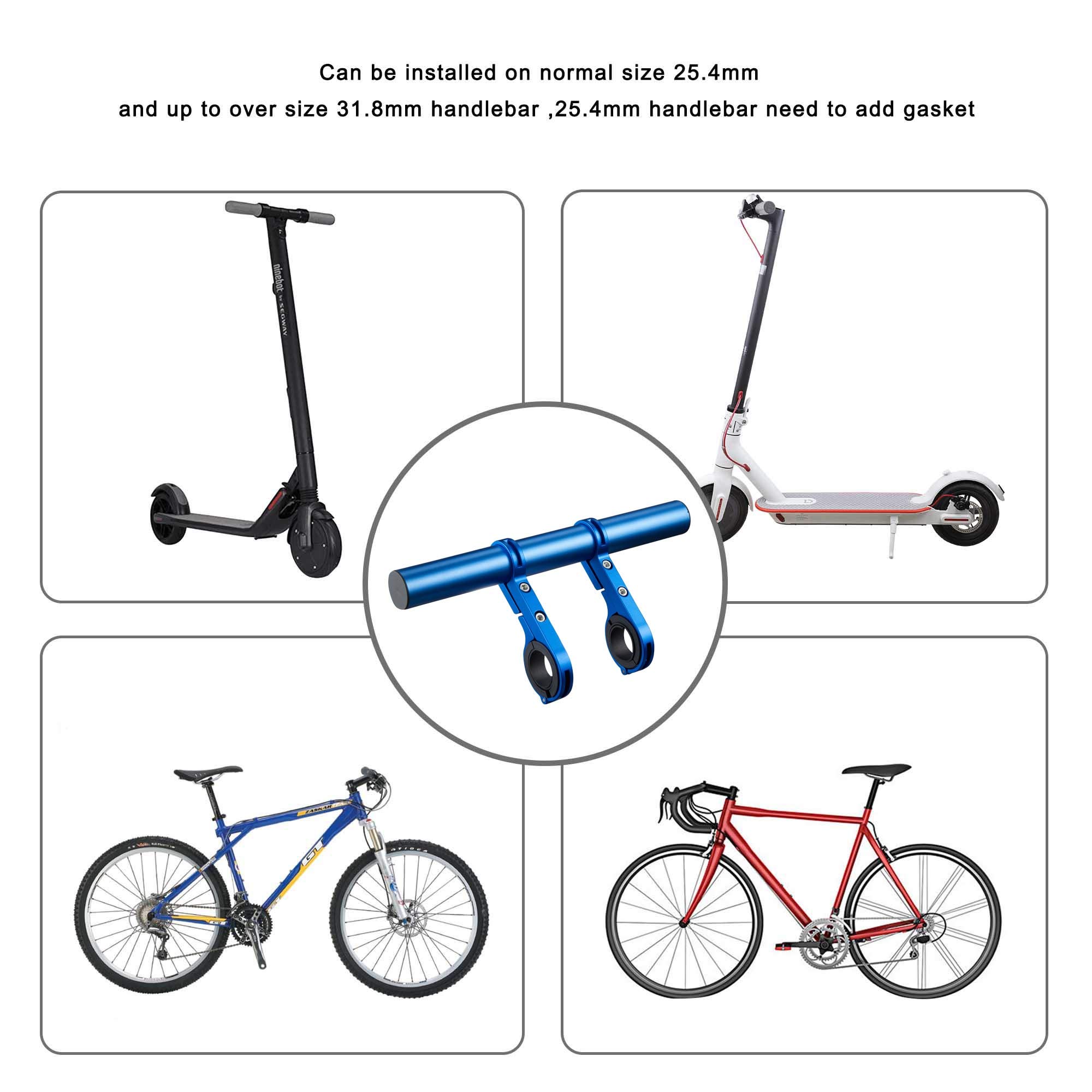 TOMALL Handlebar Extender Bicycle Extension Bar Aluminum Alloy Bracket Blue Extender Holder Space Saver Use Compatible for M365,ES1 ES2,Mountain Bicycle