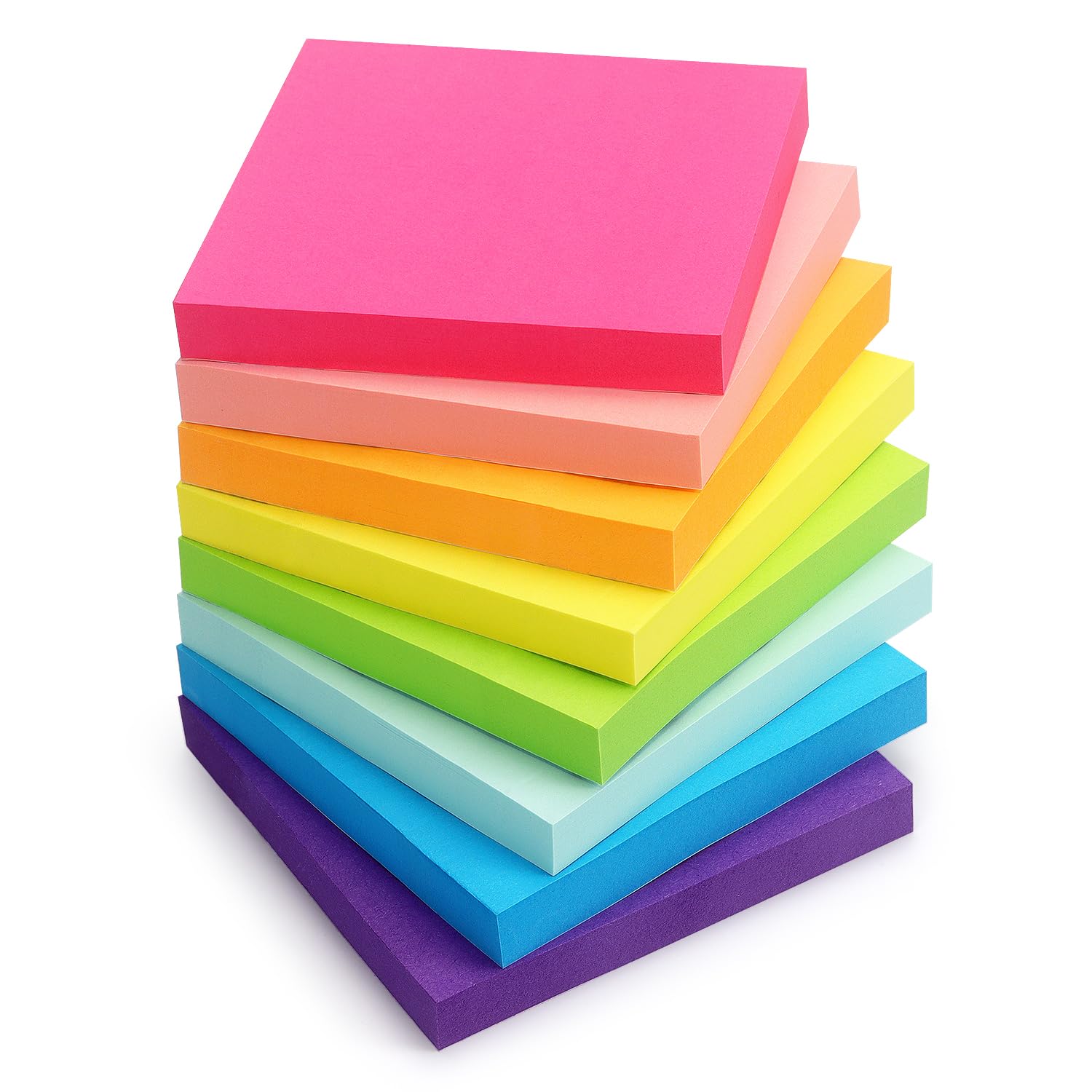 Sticky Notes 3x3 Self-Stick Notes 6 Bright Multi Colors Purple Sticky Notes 6 Pads 100 Sheet/Pad (6)