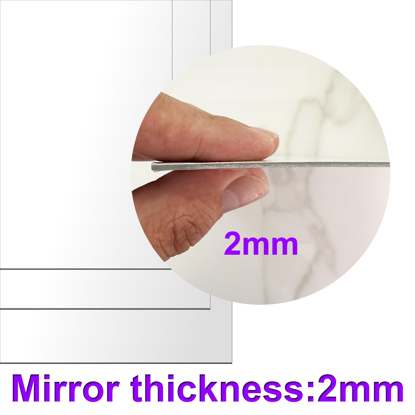 Speculux Acrylic Mirror Sheet - Self Adhesive Mirror Tiles - Wall Stickers - Mirror Stickers - Peel and Stick Mirror - Adhesive Mirror - Ceiling Mirrors for Bedroom - (12x14 inches)