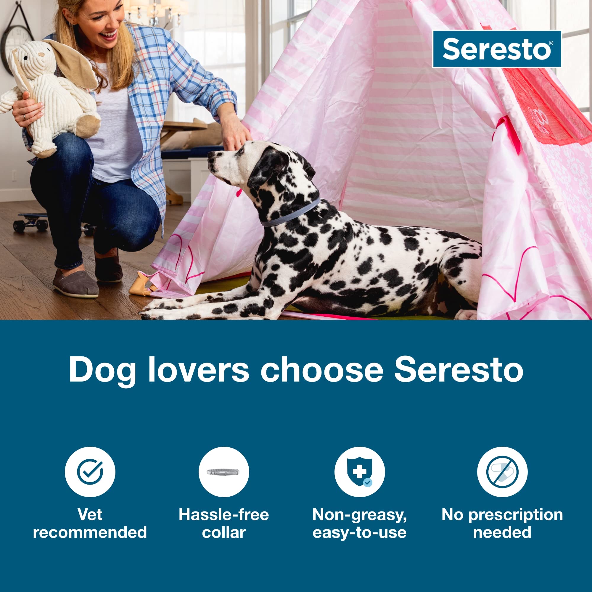 Seresto Large Dog Vet-Recommended Flea & Tick Treatment & Prevention Collar for Dogs Over 18 lbs. | 2-Pack