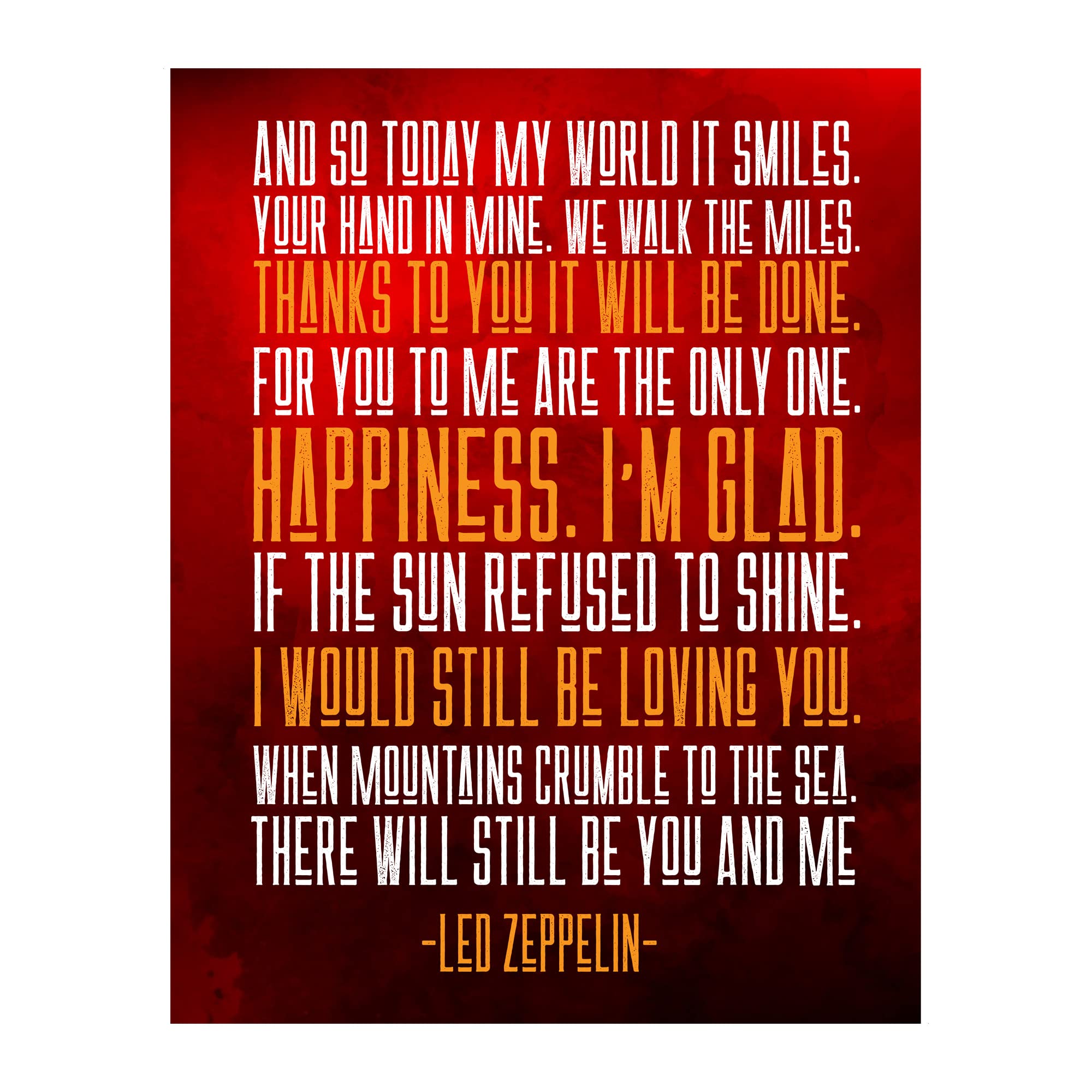 Still Be Loving You - Led Zeppelin Vintage Decor Wall Art, This Wall Decor Music Poster, is A Great Vintage Rock Print For Home Decor, Office Decor, or Man Cave Room Decor Aesthetic, Unframed - 11 x14
