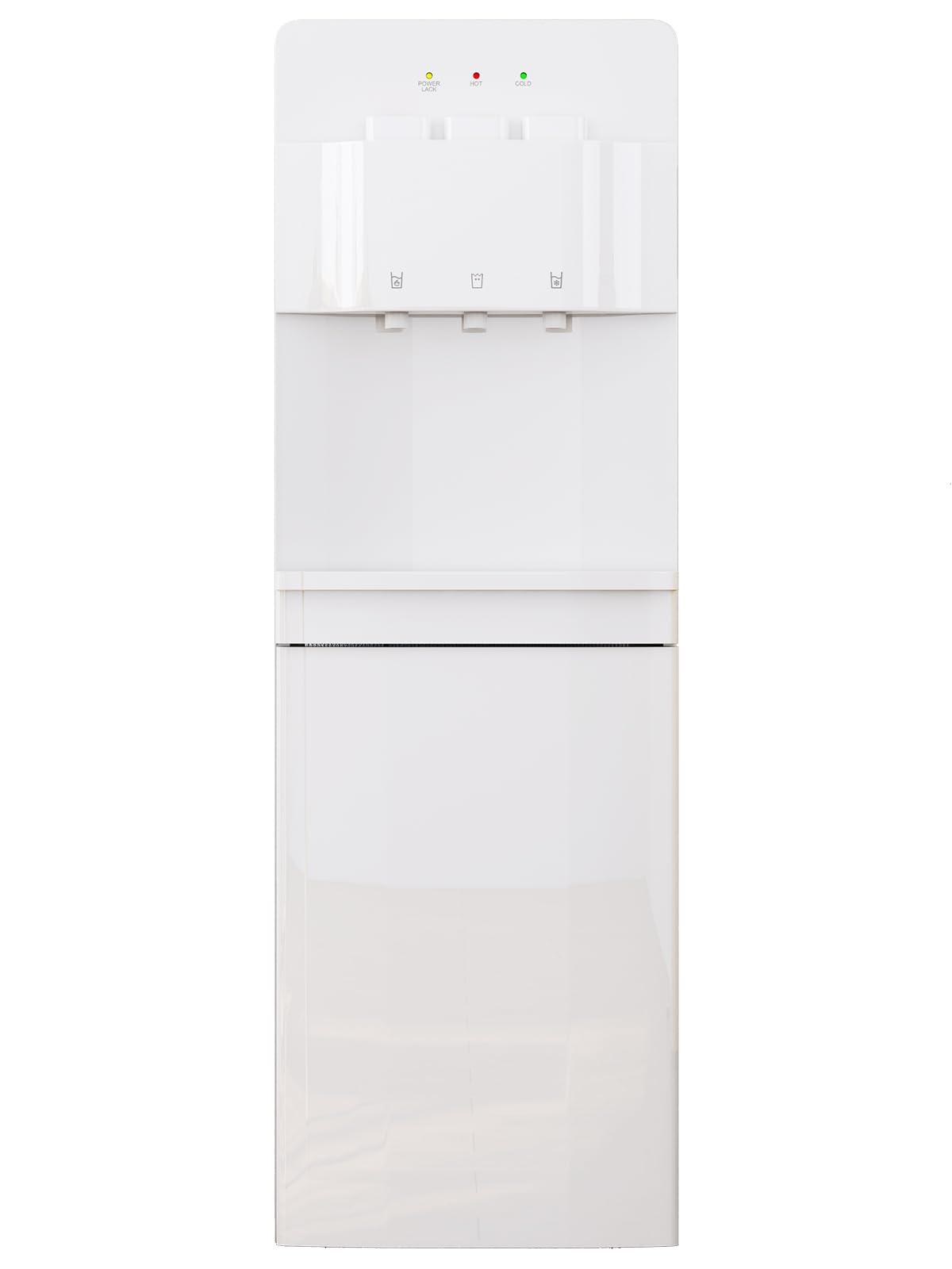Tabu Bottom Loading Water Cooler Dispenser, Hot & Cold Holds 3 or 5 Gallon Bottle, with Anti-Scalding Design, Storage Cabinet and Child Safety Lock for Home, Office Use (White)