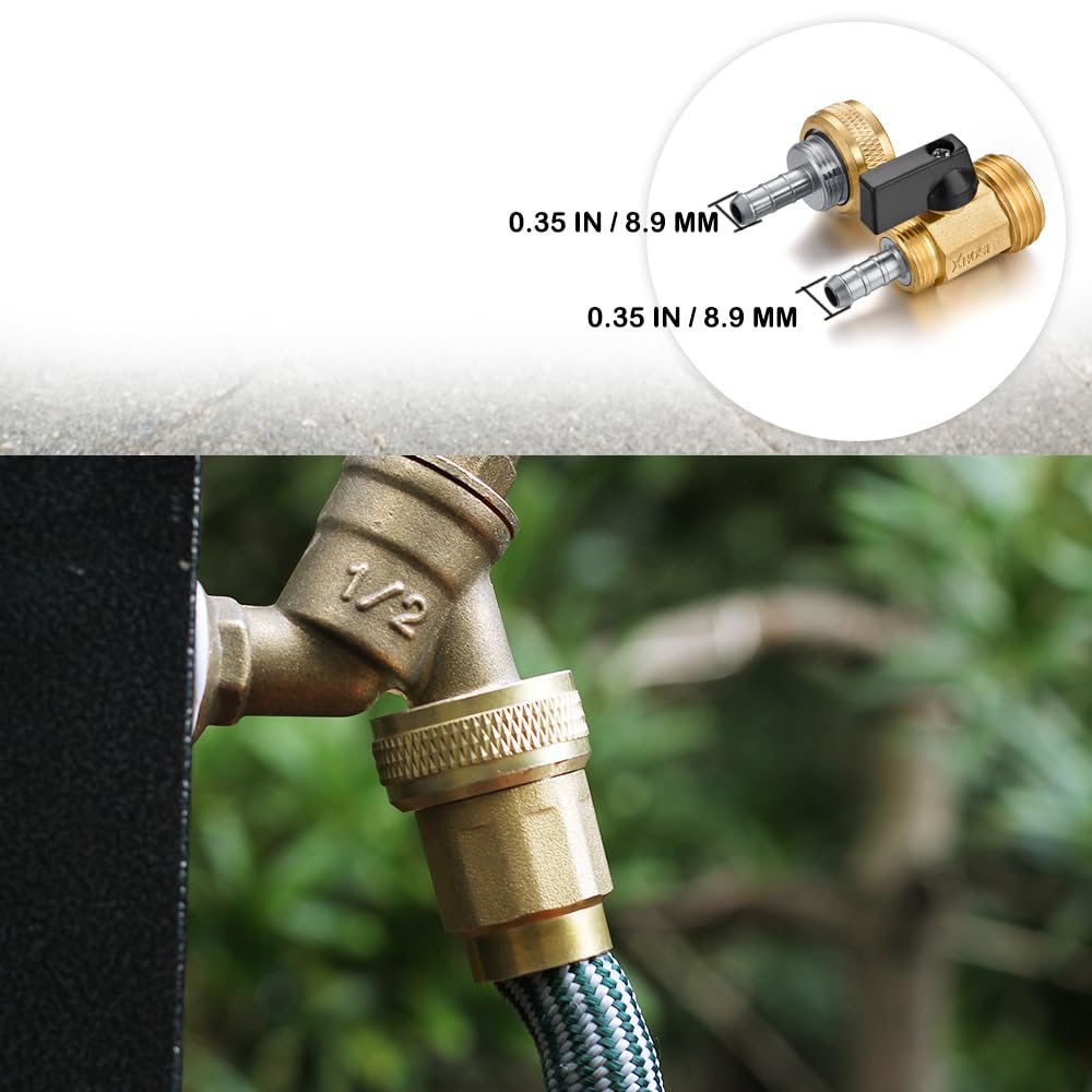 YELUN Garden telescopic hose end adapter with shut off Valve,Garden retractable hose end Fittings Kit,Repair Connector,Garden hose Brass Shut Off Valve 1Set