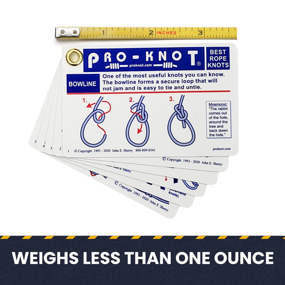 SGT KNOTS Tying Kit - (17) Waterproof Instruction Cards, (2) 6ft Double-Braided Ropes, (1) 6ft Nylon Webbing