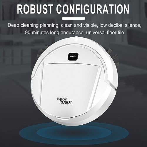Sweeping Robot, Automatic Robot Vacuum Cleaner, Rechargeable Household Robot Vacuum Cleaner Smart Sweeping Mopping Robot Easy Operation Robotic Vacuums, for Pet Hair Hard Floor (Black)