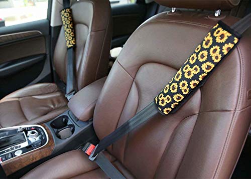 UZZUHI Seat Belt Covers Cow Print Universal 2 Pack Strap Cushion Shoulder Protector,Soft Comfort Seat Belt Pads for Kids and Adults,Black and White