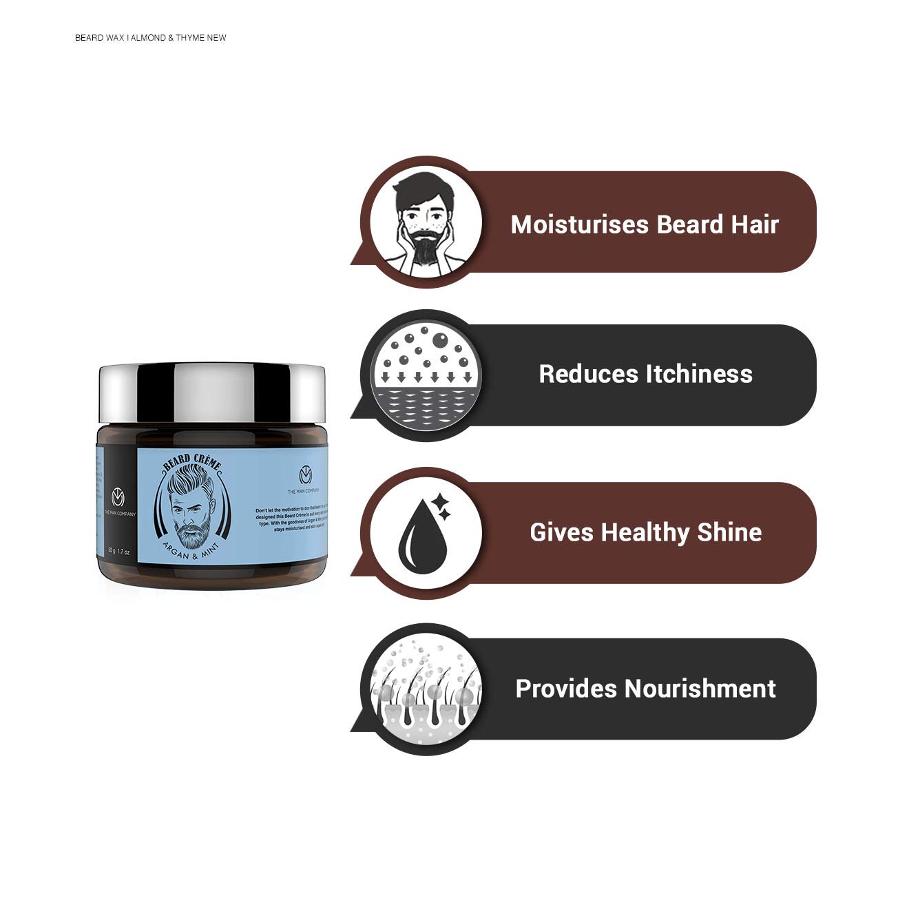 The Man Company Beard softening Cream - Argan & Mint (50 g)