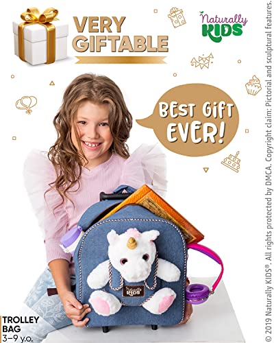 Unicorn Rolling Backpack for Girls, Kids Suitcase with Wheels, Kids Luggage, Toddler Suitcase