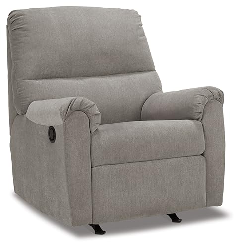 Signature Design by Ashley Miravel Casual Manual Rocker Recliner, Light Gray