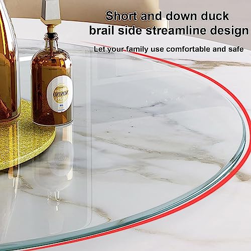 Yesbon Tempered Glass Turntable Lazy Susan for Table Round Clear Serving Plate Rotating Stand Kitchen Dining Table Tray Tabletop Organizer Spices Storage Holder 300KG Bearing,Gold,80cm