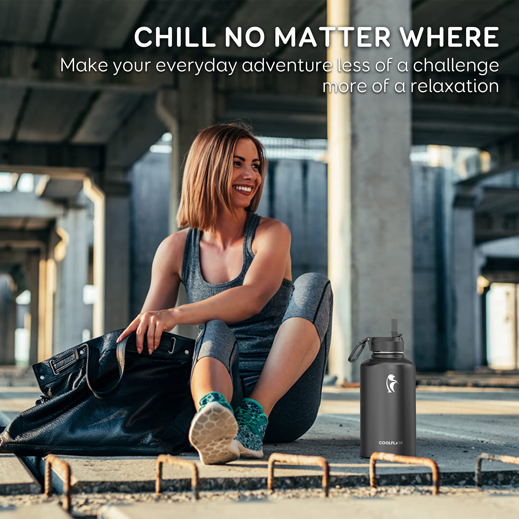 Straw Lid for 32oz, 40oz, 64oz, 87oz, 128oz Water Bottle, Insulated Flip Top Cap of 2.22β Diameter Bottles, BPA-Free Water Flask Accessories with 2 Straws and 1 Brush