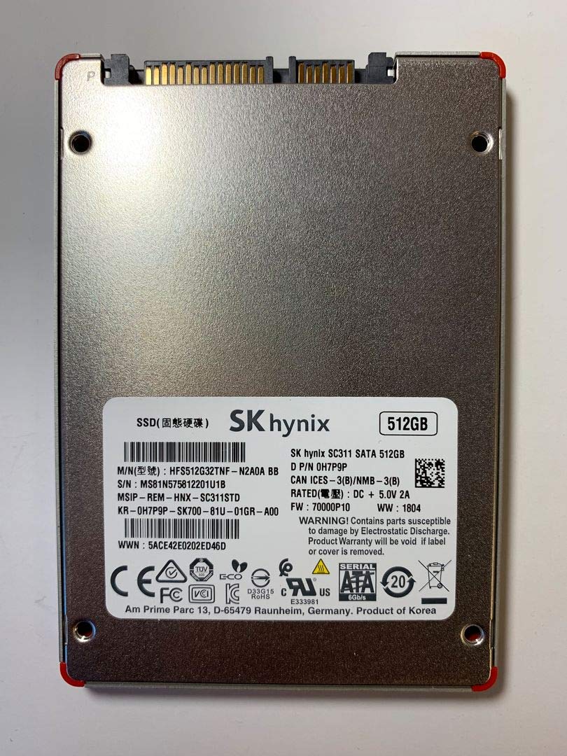 SK hynix 512GB SSD 2.5" 6Gb/s SATA Solid State Drive Model: HFS512G32TNF-N2A0A DP/N: H7P9P