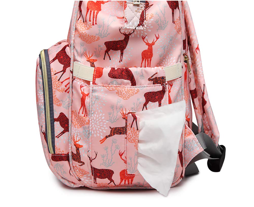 Starte Baby Diaper Bag Multi-Function Baby Diaper Backpack Nappy Bags,Waterproof Trave Backpack for Mom Dad Large Capacity Baby Bags(Deer,Blue)
