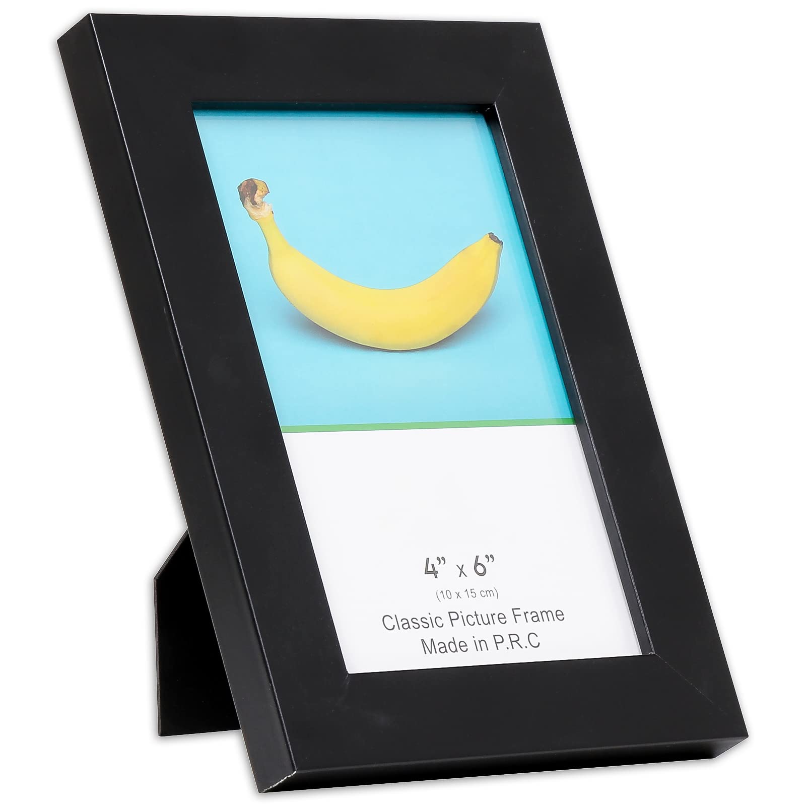 TheDisplayGuys - Square Profile Wooden Picture Frame with Tempered Glass - 8" x 10" matted to 5" x 7" - 1-Pack - Black