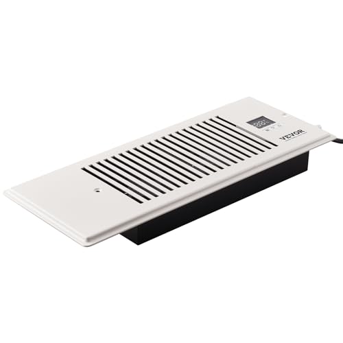 VEVOR Register Booster Fan, Quiet Vent Booster Fan Fits 4β x 12β Register Holes, with Remote Control and Thermostat Control, Adjustable Speed for Heating Cooling Smart Vent, White