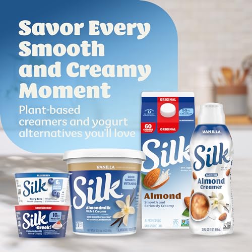 Silk Peach Mango Dairy Free, Soy Milk Yogurt Alternative, Smooth and Creamy Plant Based Yogurt with 6 Grams of Protein Per Serving, 5.3 OZ Container