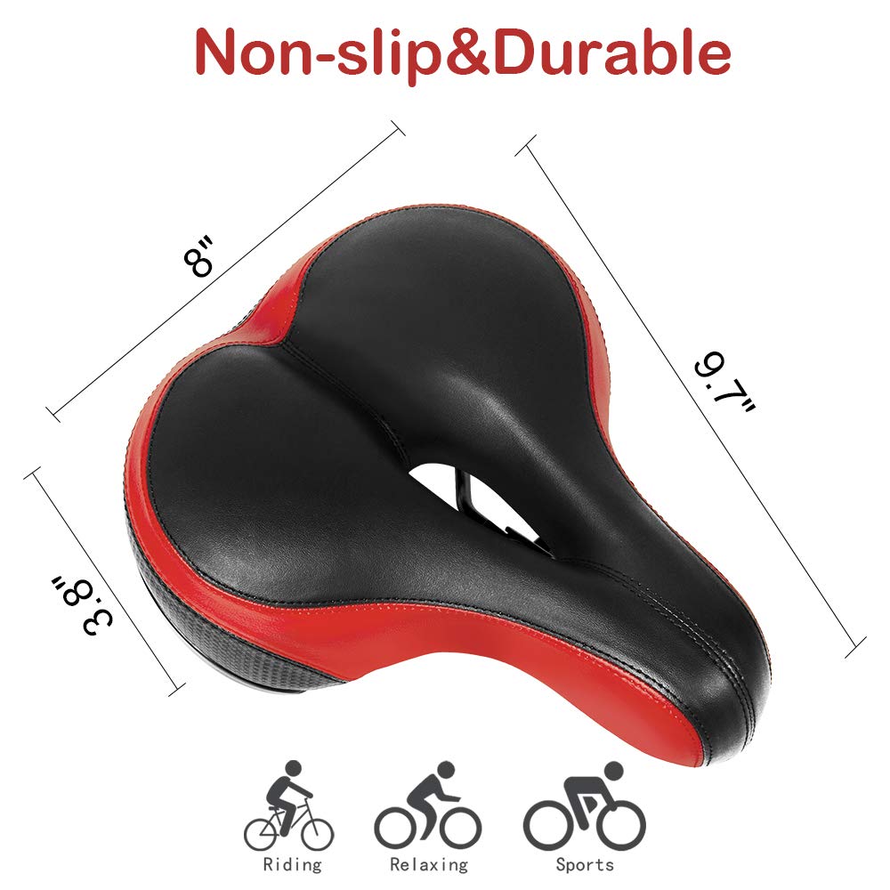 Toplimit Comfort Bike Seat,High Density Memory Foam Bicycle Saddle for Men Women, Hollow Design,Universal Fit Saddle with Tools