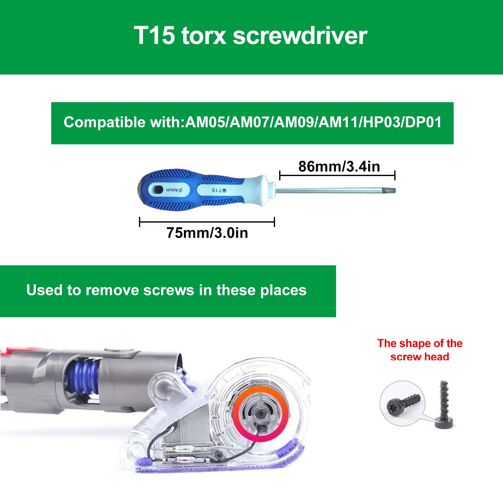 tuvisin Screwdriver Set Compatible with Dyson V6 V7 V8 V10 V11 V15 Vacuum Cleaner,Screwdriver Set Cleaning Kit, Special Maintenance and Cleaning and Repair Customized Disassembly Tool