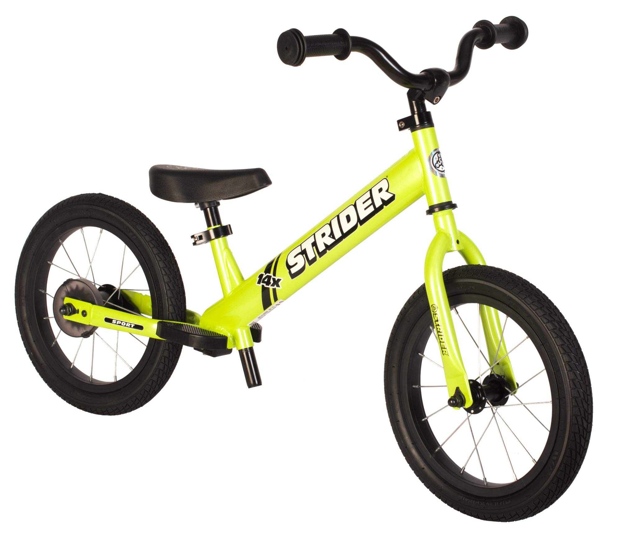 Strider - 14x Sport Balance Bike, Ages 3 to 7 Years, Green - Pedal Conversion Kit Sold Separately…