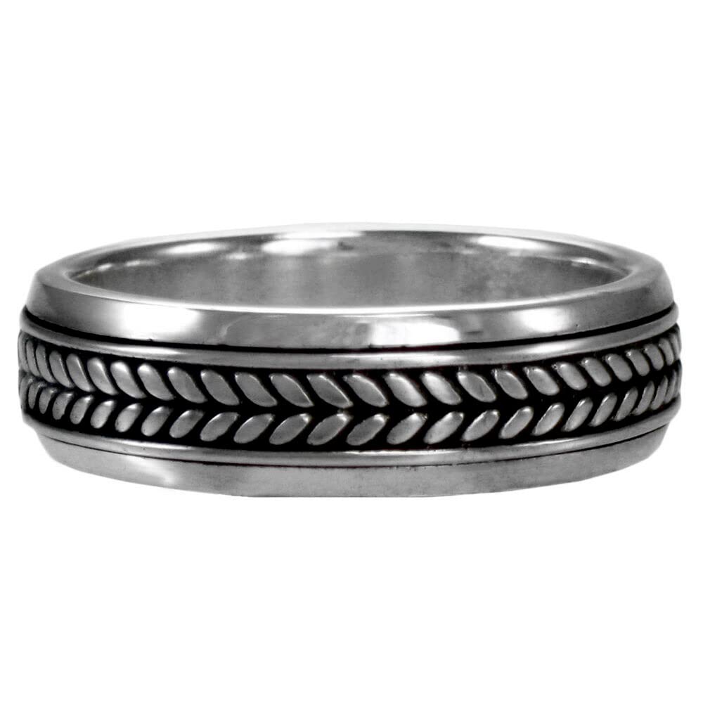Silver Celtic Knot Braided Spinner Worry Ring for men or women (sz 4-15) sz 15