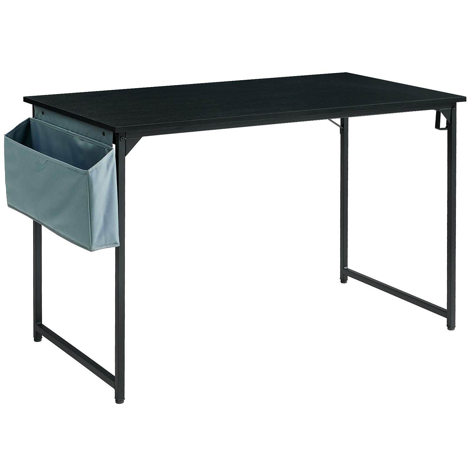 YMYNY 47 inch Computer Desk Home Office Writing Study Desk Laptop Table, Industrial Simple Style Work Desk with Storage Bag and Headphone Hook, Black