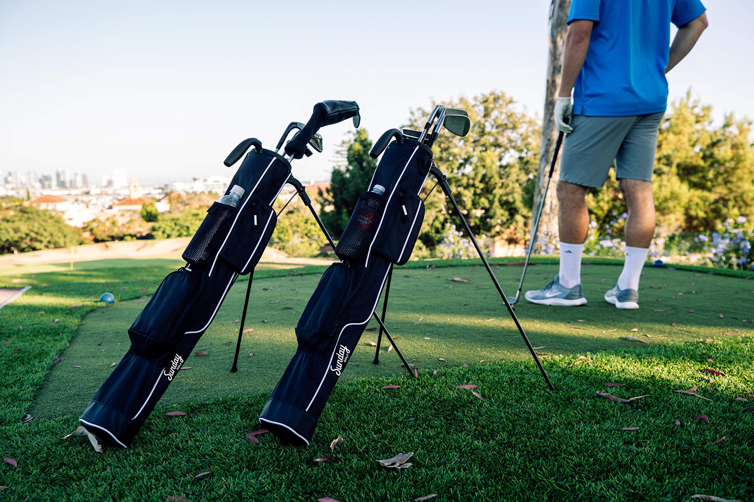 Sunday Golf - Lightweight Sunday Golf Bag with Strap and Stand – Easy to Carry and Durable Pitch n Putt Golf Bag – Golf Stand Bag for The Driving Range, Par 3 and Executive Courses – 31.5 inches Tall…