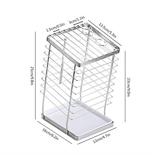 ZH1 The Thickened 304 Stainless Steel Knife Holder is Easy to Clean and Save Space. The Unique Slot Can Protect The Blade and Has a Removable Water Tray.