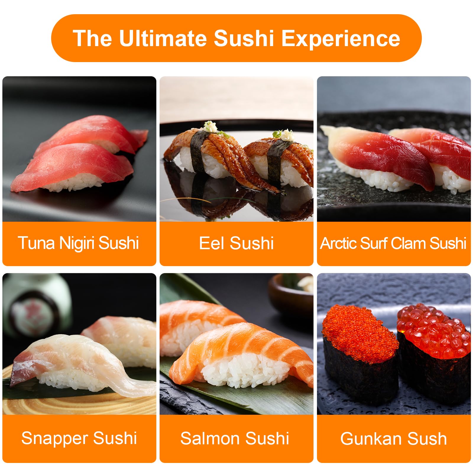 Upgraded 31 Pack Sushi Making Kit for Beginners & Sushi Lovers, Sushi Making Kitchen Accessories Like Bamboo Mats, Chef's Knife, Nigiri/Rice Ball Shaker/Gunkan Sushi Rice Mold and More
