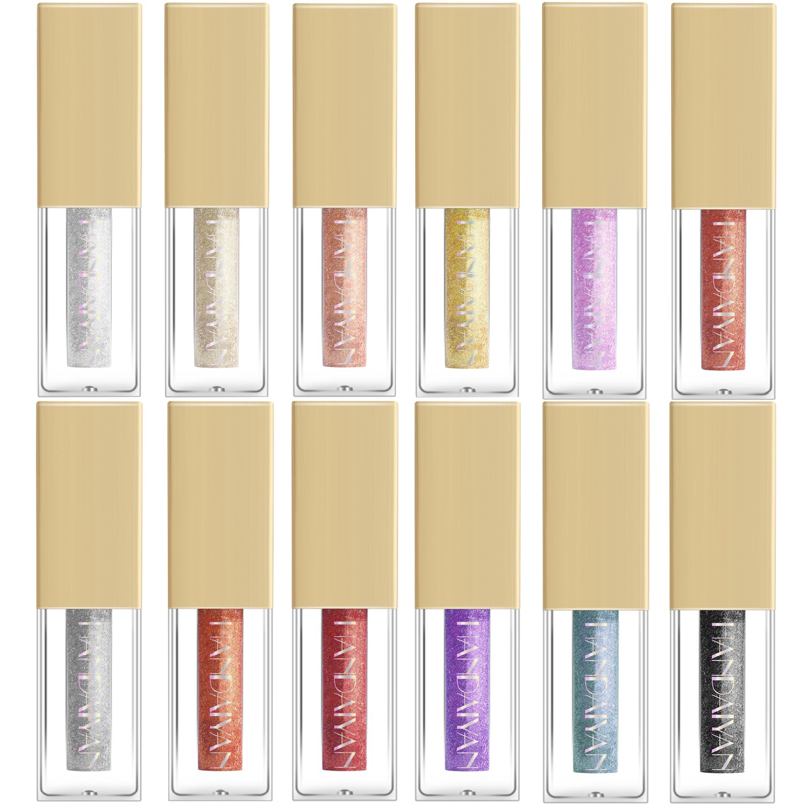 Skynest Liquid Glitter Eyeshadow, 12Pcs Long Lasting | Quick drying | High-impact, Multi-Dimension Eye looks Metallic Shimmer Makeup Edition