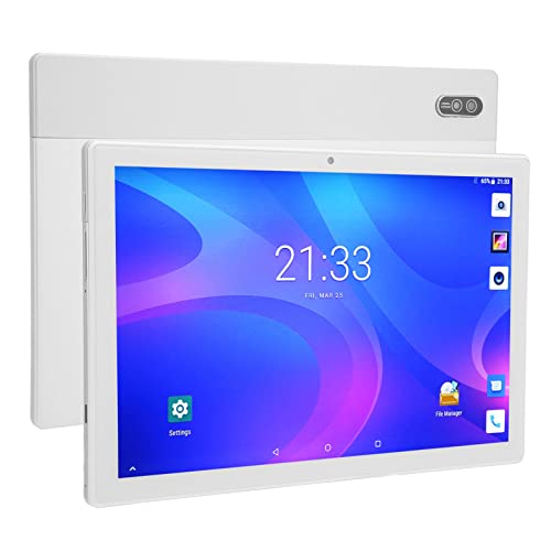 UPQRSG 10 Inch Tablet, 8 Core Processor 8GB add 256GB, 2.4G 5G Dual Band WiFi for 11 8MP 13MP 1920X1200 IPS HD Touch Screen with 8800Mah Silver Tablet 100‑240V(US)