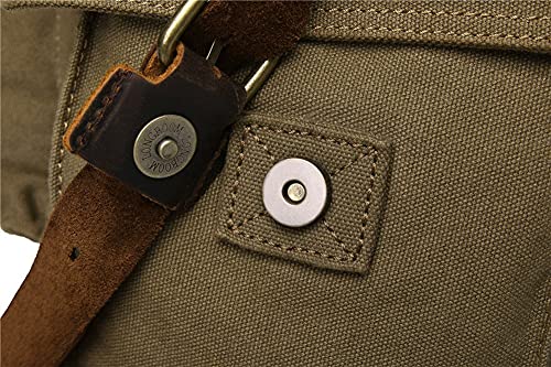 Sechunk Canvas Leather Messenger Bag Shoulder Cross Body Men Military Travel Laptop Camera Purse small-13ββ