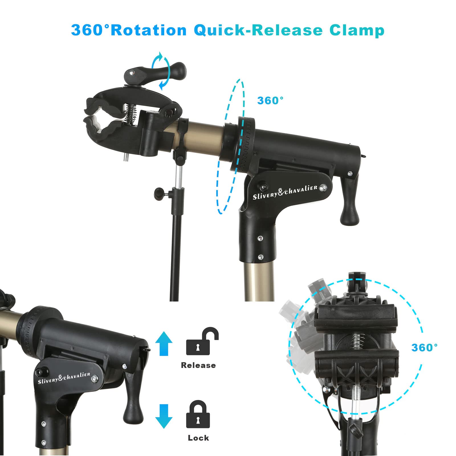 SLIVERY&CHAVALIER Bike Repair Stand Home Bicycle Workstand Foldable Height Adjustable Aluminum Alloy Bike Workstand with Quick Release for Road & Mountain Bikes, Max Load 66LBS