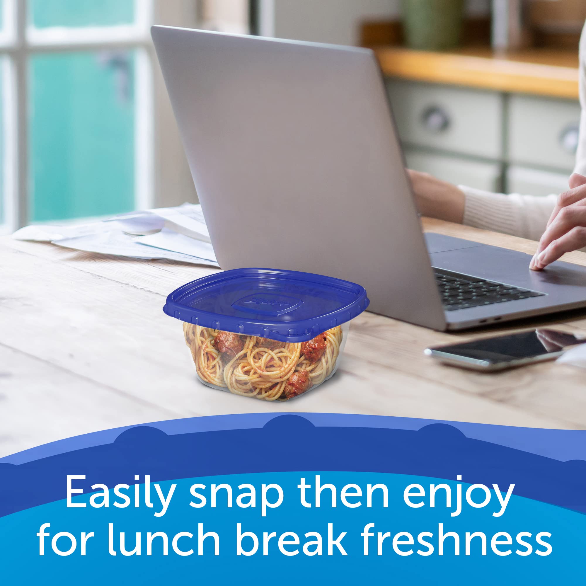 Ziploc Food Storage Meal Prep Containers Reusable for Kitchen Organization, Smart Snap Technology, Dishwasher Safe, Square, 4 Count (Pack of 2)