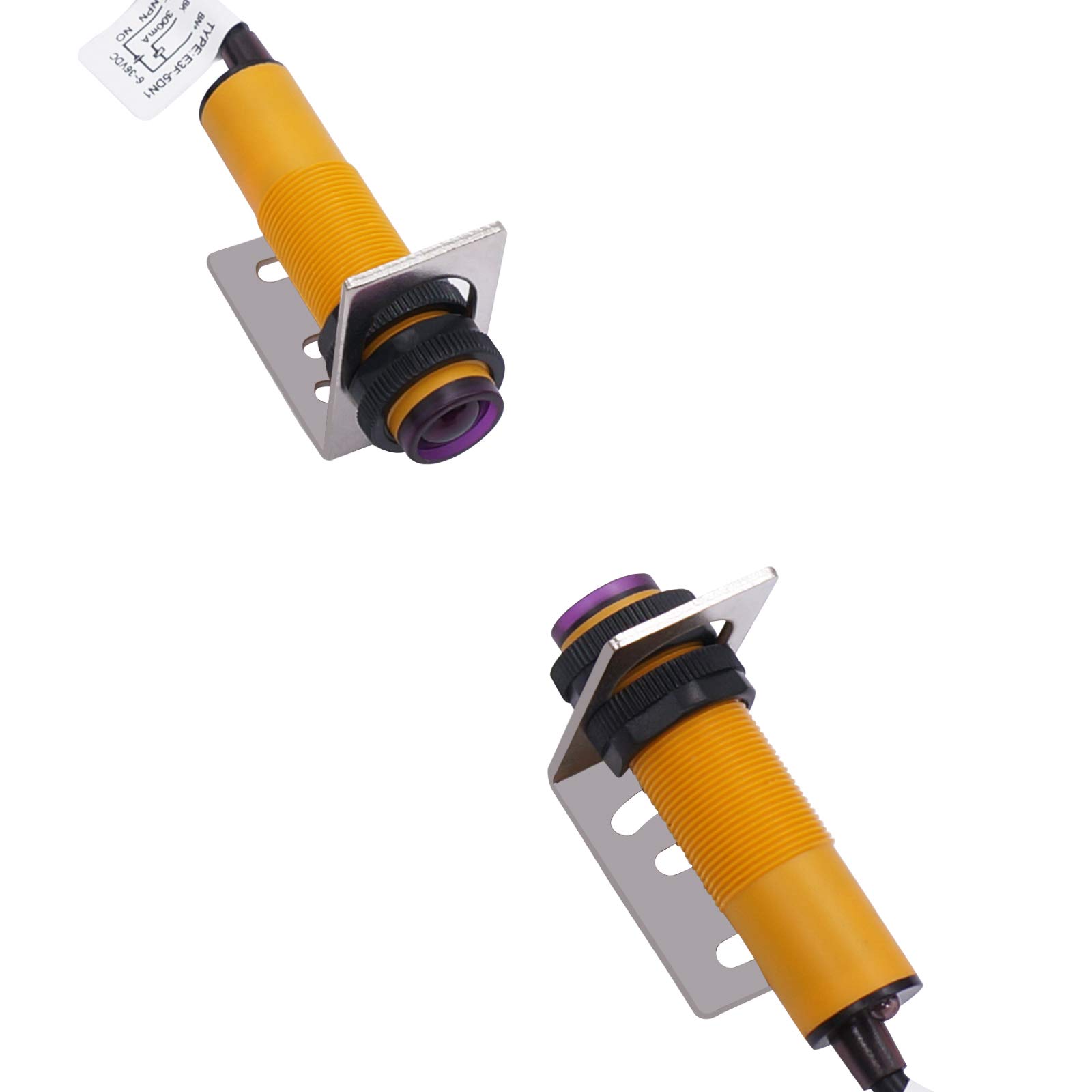 TWTADE Photoelectric Switch Sensor Distance 5M NPN NO 6-36VDC 300ma + 2 X Holder E3F-5DN1