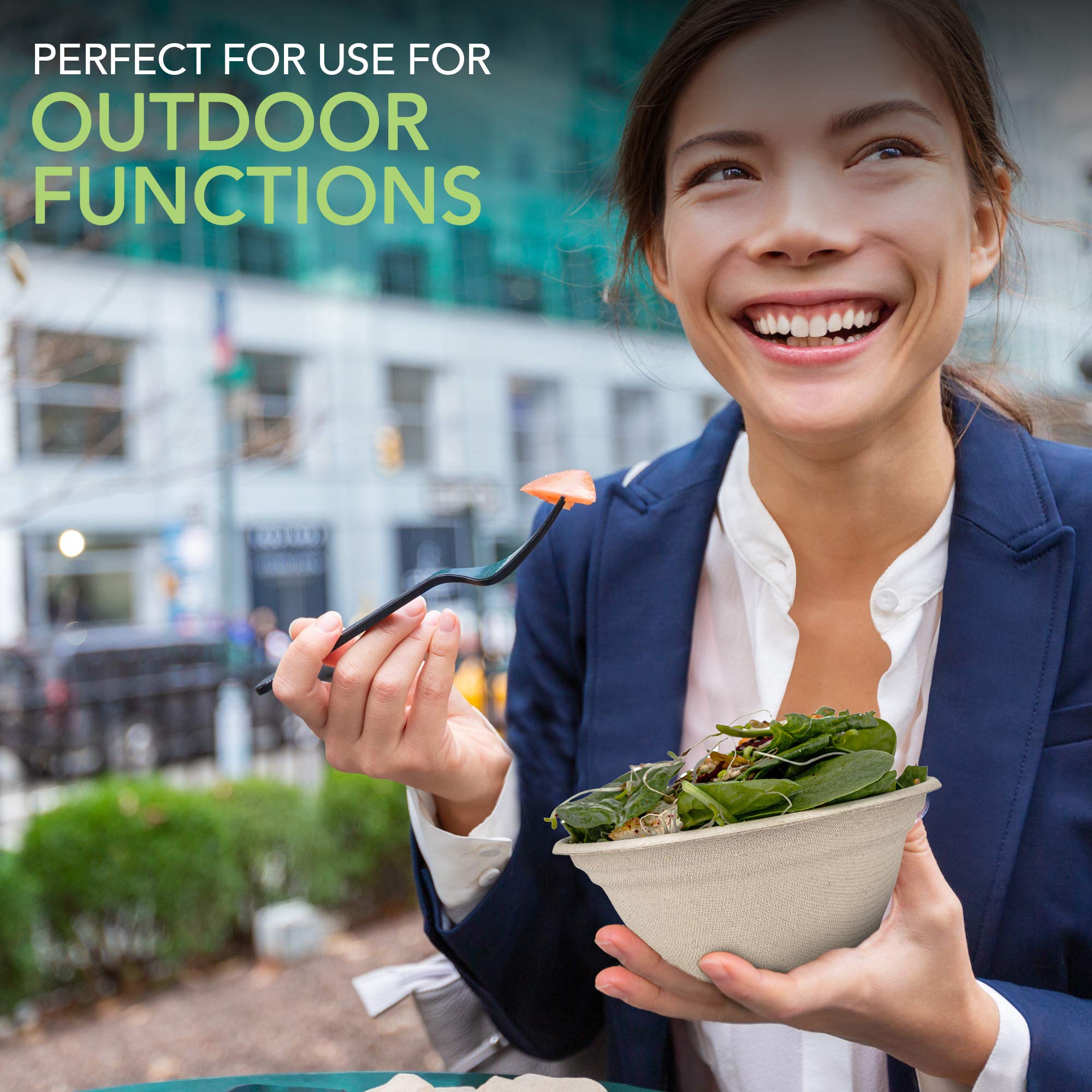 Stock Your Home Compostable Bagasse Bowls - Eco Friendly Dinnerware - Biodegradable and Recyclable, 100 Pack, 8 Oz