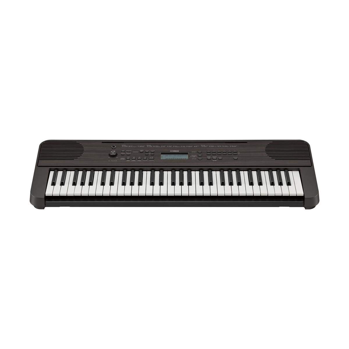 Yamaha PSRE360 61-Key Touch Sensitive Portable Keyboard with Power Supply, Dark Walnut