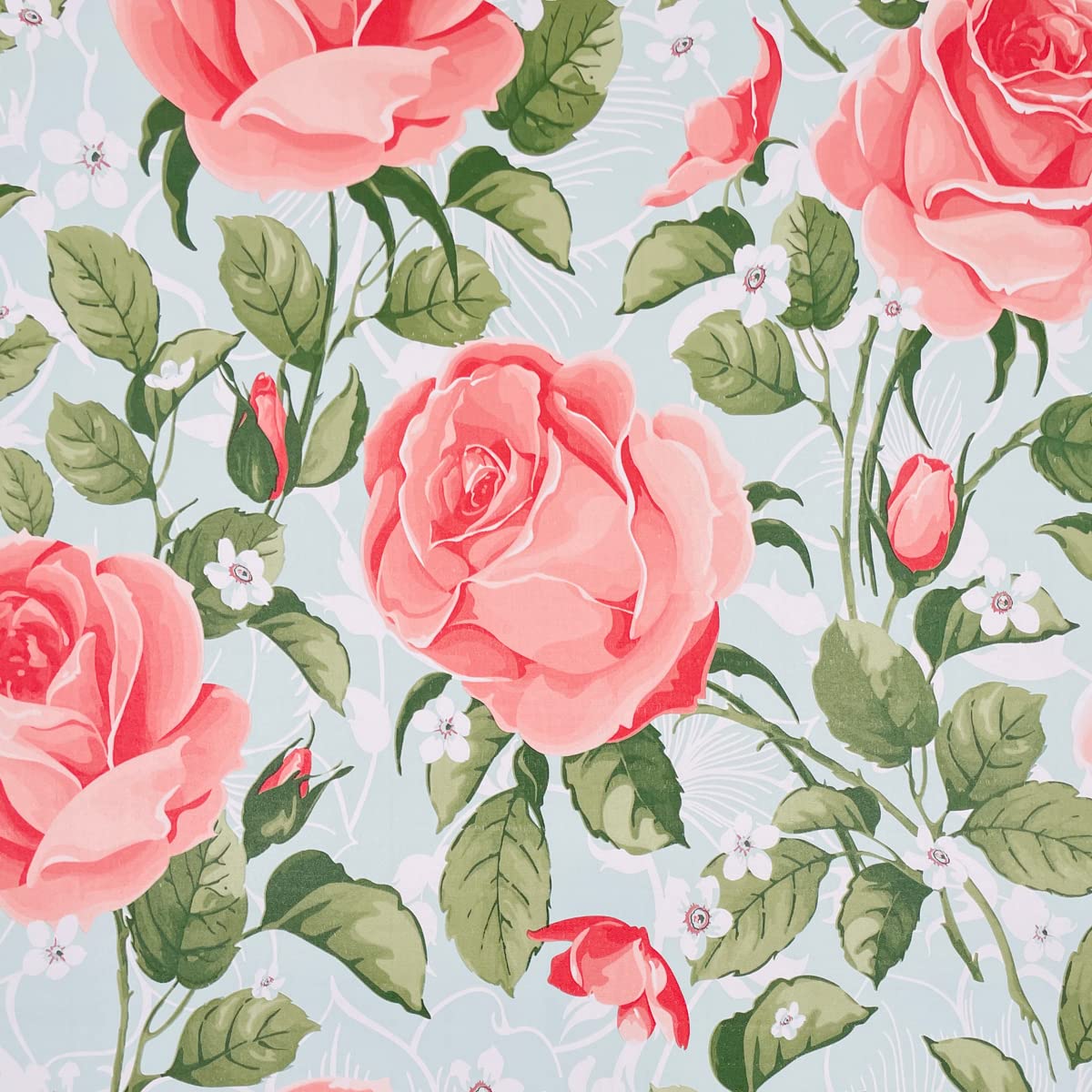 Yifasy Shelf Liner Pink Rose Self-Adhesive Drawer Paper Furniture Sticker Wall Decor Flowers 118x17.7 Inch