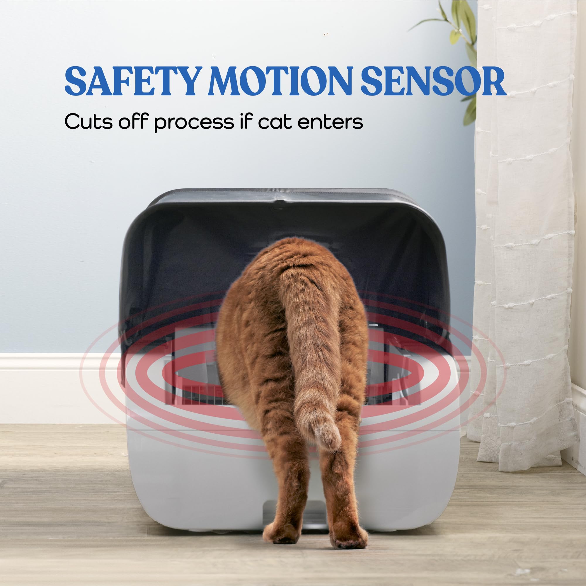 Smart Automatic Cat Litter Box - Self Cleaning with Built in Odor Eliminator -Works with Clumping Cat Litter (No Expensive Refills) Large with Hood & Litter Mat.