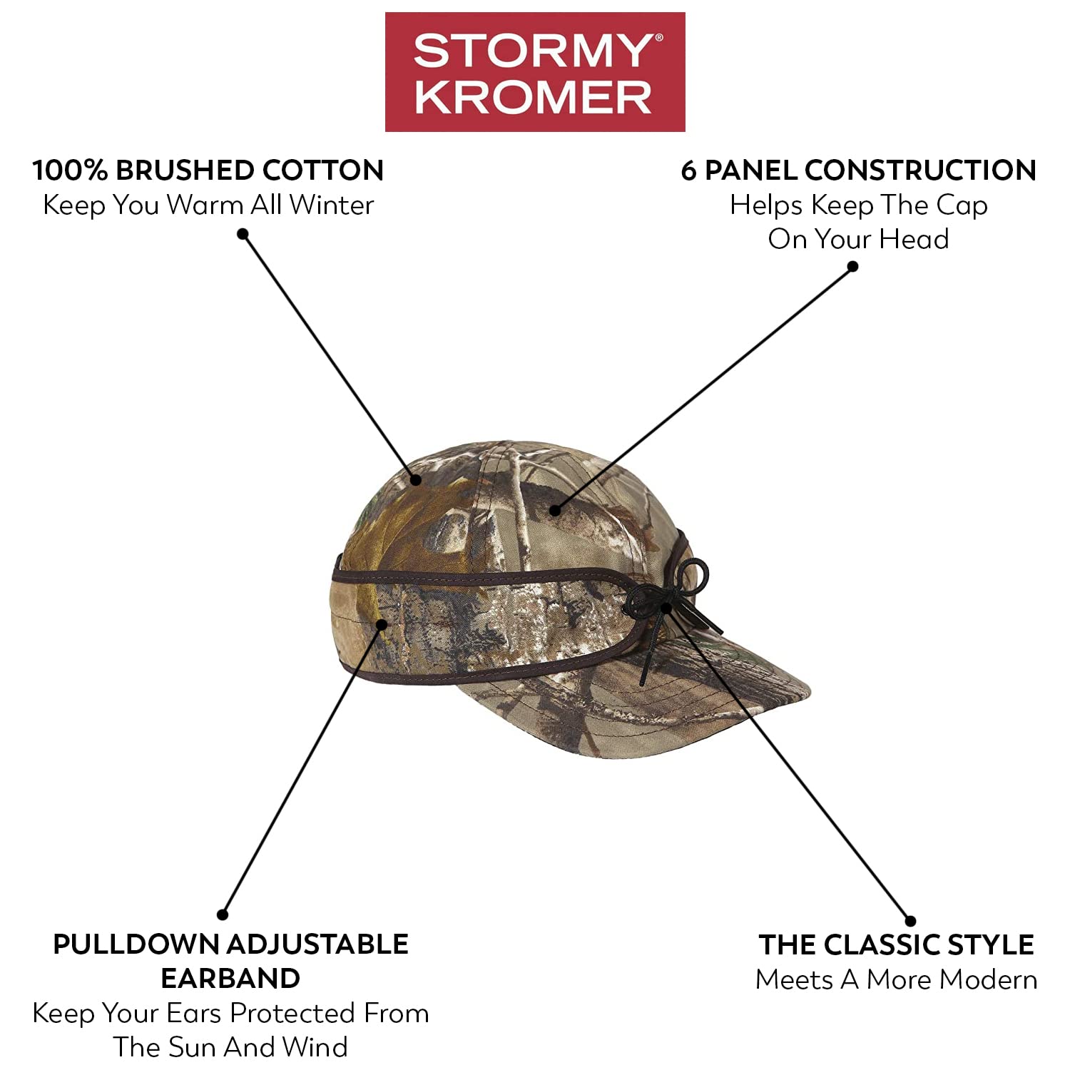 Stormy Kromer The Field Cap - Men’s Baseball Cap with Earband for Sun and Wind Protection, Unlined Blaze Orange